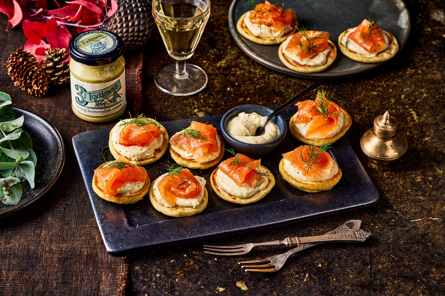 Smoked Salmon Blinis with Horseradish Crème Fraiche | Ardross Farm Shop
